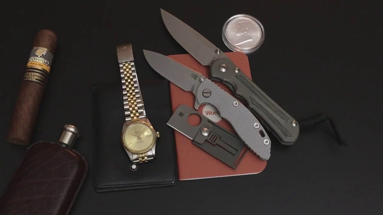 EDC Pocket Dump! Spyderco Square Head, Hinderer XM-18, Chris Reeve ...