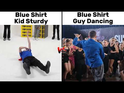 Blue Shirt Kid Sturdy Meme vs Blue Shirt Guy Dancing