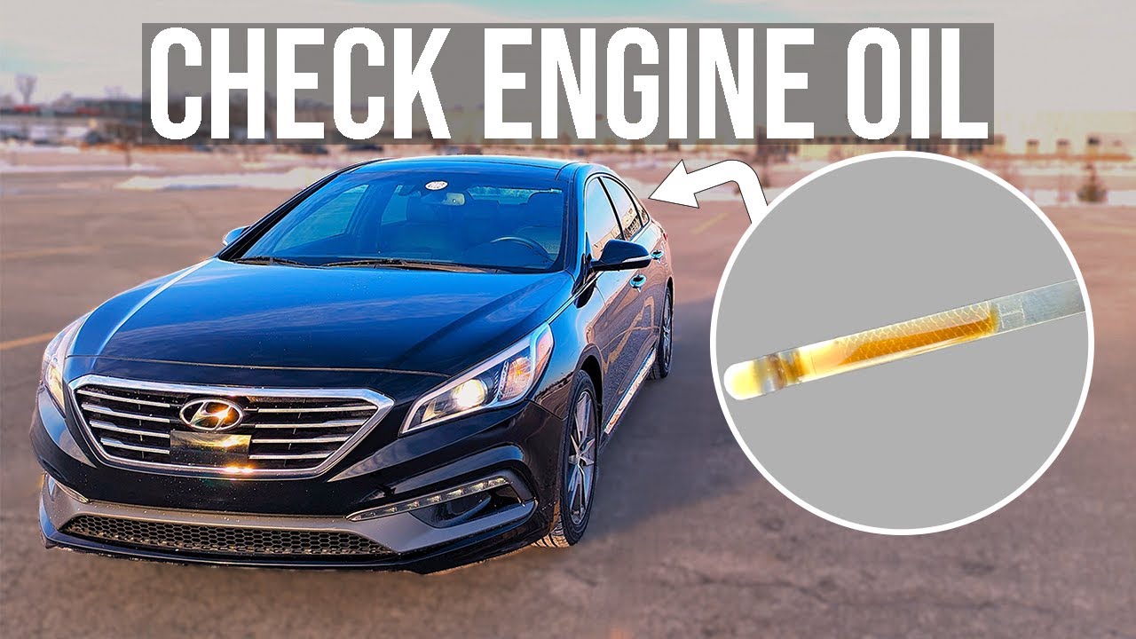 How to Check Engine Oil Level - Hyundai Sonata (2015-2017) - YouTube