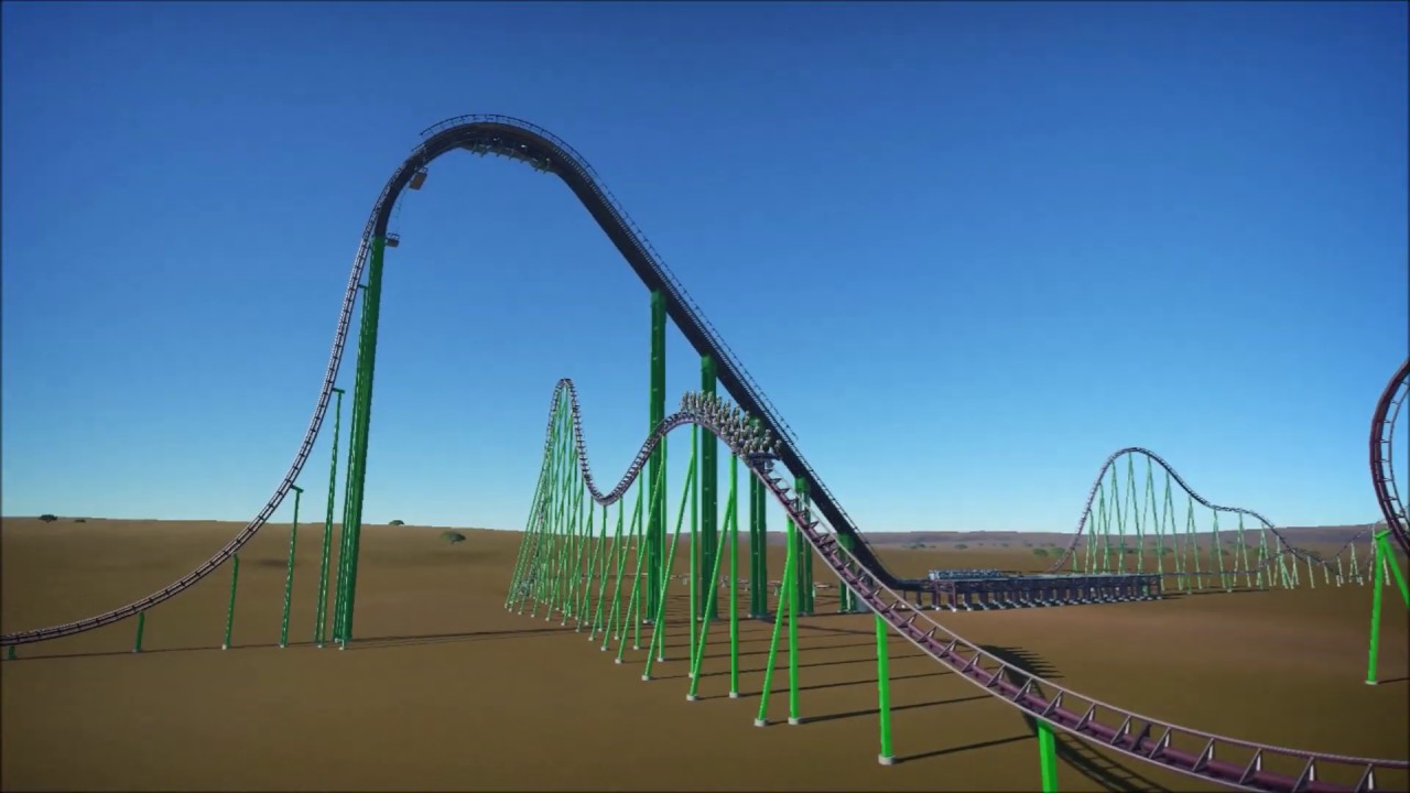 Planet Coaster - Midnight Run - Intamin Hyper Wing Coaster - YouTube