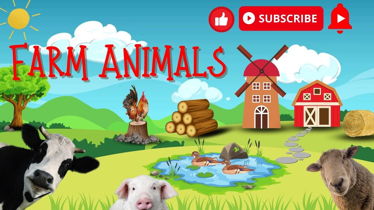 Farm Animals | Farm Animals for Kids | Learn Farm Animals Name and ...
