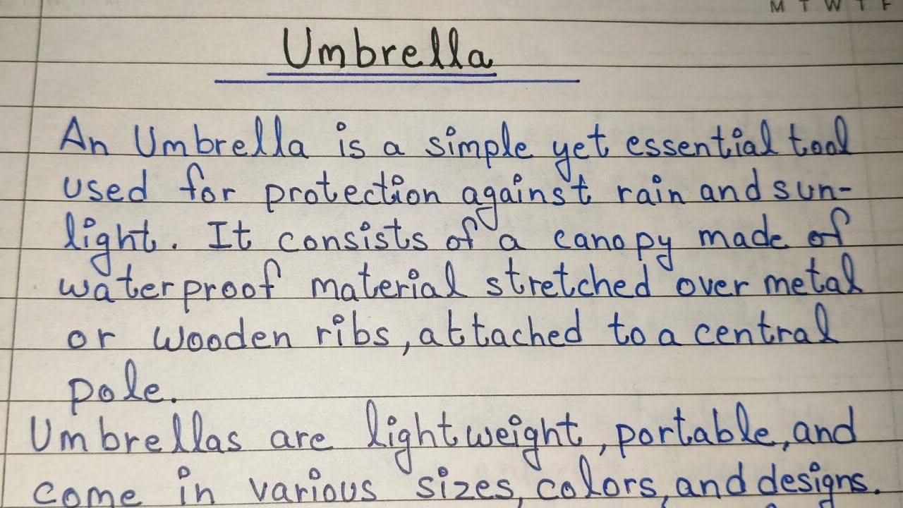 Essay on Umbrella | Umbrella Essay in English | Essay writing - YouTube