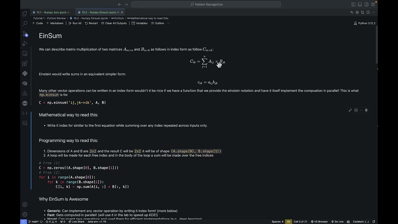 Numpy Axes and Einsum - YouTube