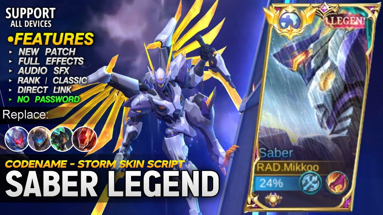 Saber Legend Skin Script No Password | Codename - Storm Script - Full ...