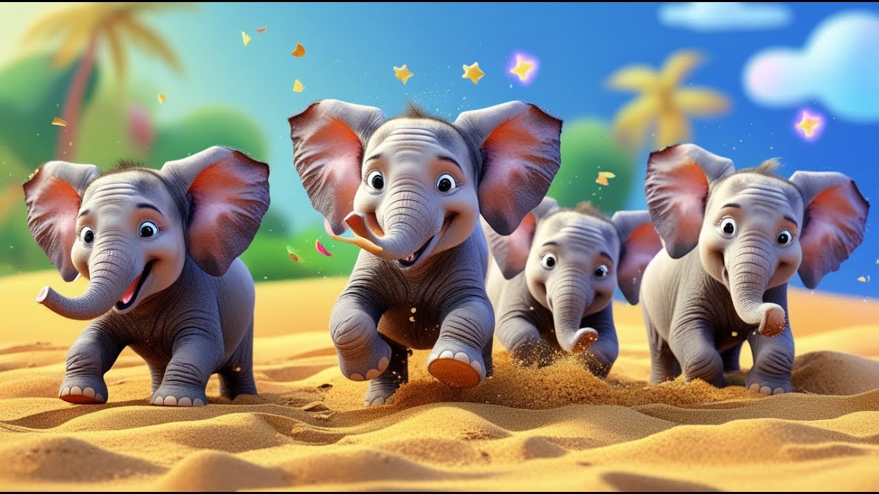 Five Little Elephants | Learn Counting & Fun Moves | Fun Sing Along ...