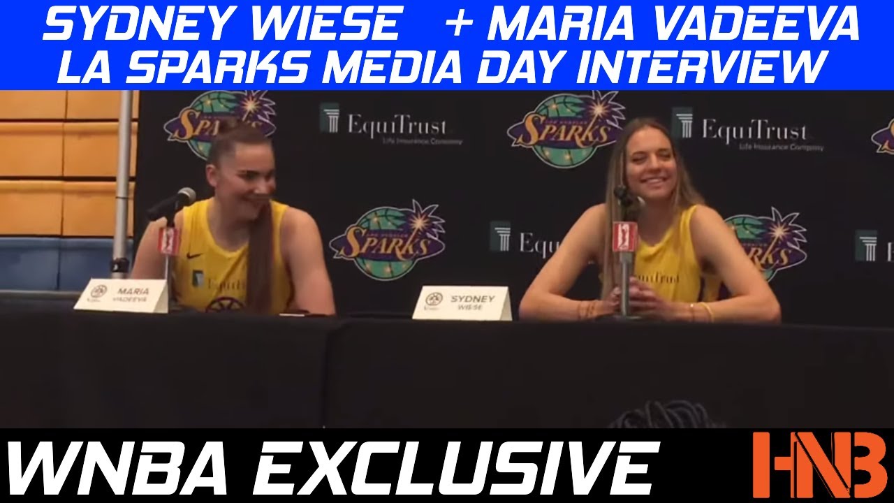 Sydney Wiese & Maria Vadeeva LA Sparks Media Day Press Conference 5-14 ...