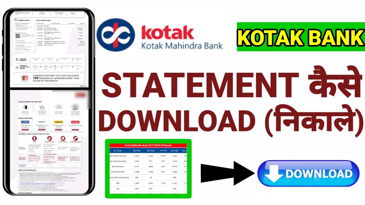 Kotak ka statement kaise download kare | How to Download Statement of ...