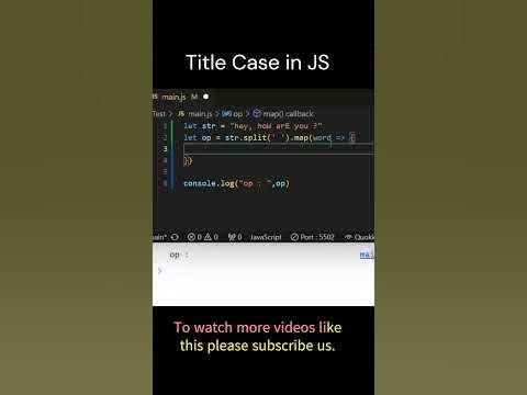 Interview Challenge # 103 || How to implement Titlecase in JS #javascript #shorts - YouTube