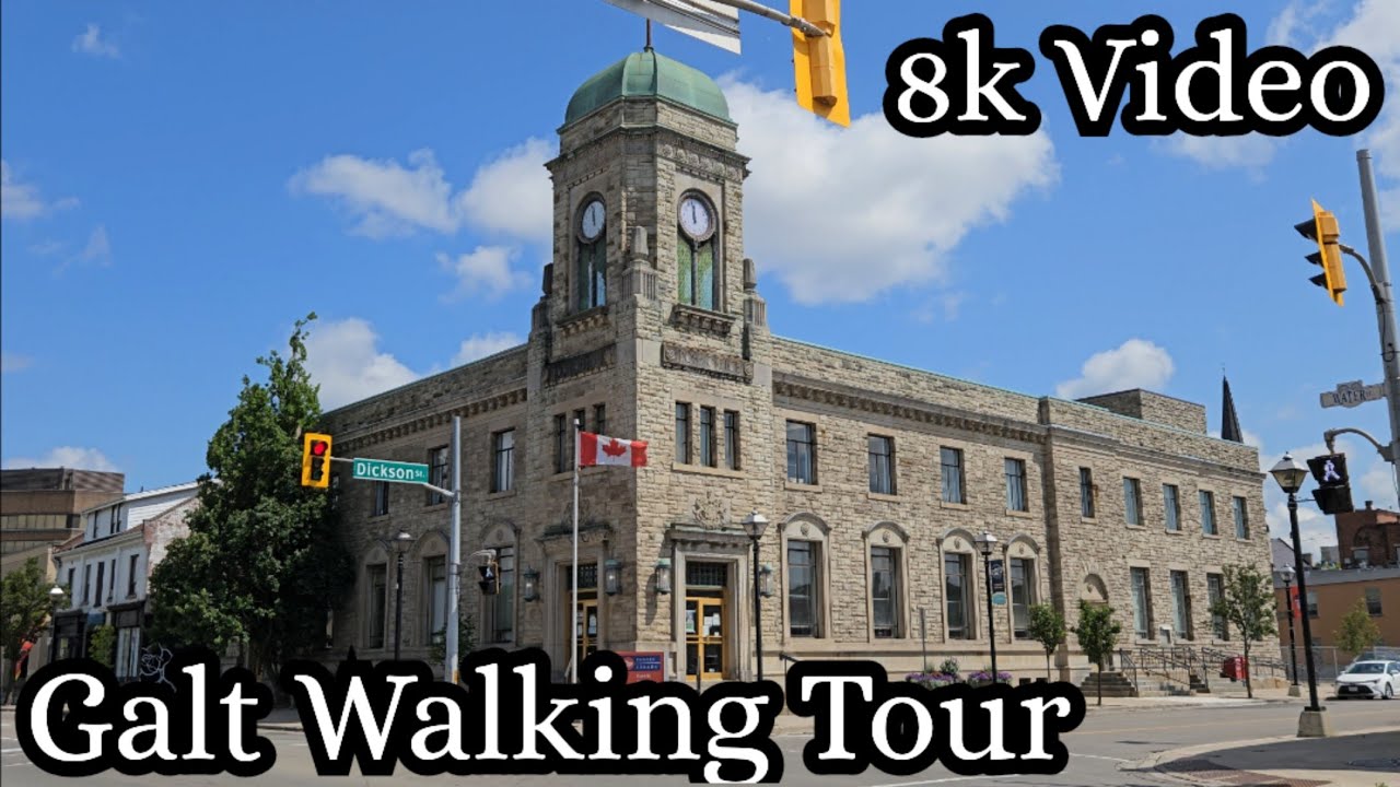 Galt, Cambridge, Ontario, Canada Walking Tour - 8k Video #cambridge # ...