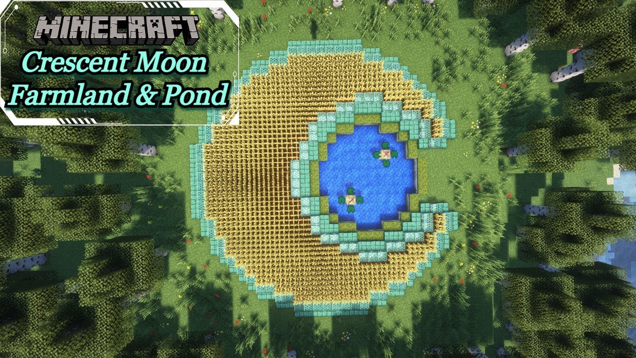Minecraft | How To Build Crescent Moon Shaped Farmland with Mini Pond ...