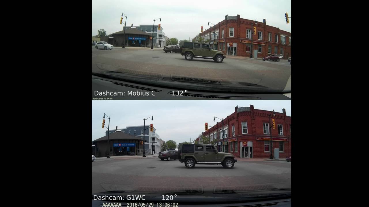 Comparison of 120 and 132 degree cameras at an intersection - YouTube