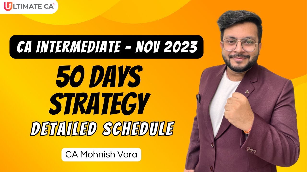 CA Inter 50 Days Strategy | Nov 2023 Exams | CA Mohnish Vora (MVSIR ...