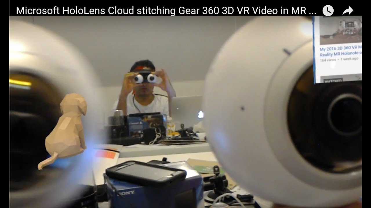 Microsoft HoloLens Cloud stitching Gear 360 3D VR Video in MR Adobe ...