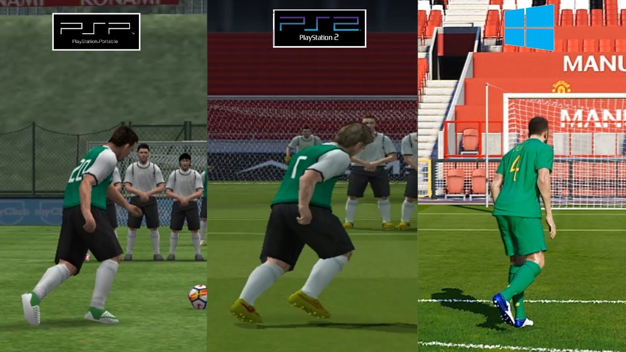 Evolution And Comparison PES eFootball PSP VS PS2 VS PC Dribble Face ...
