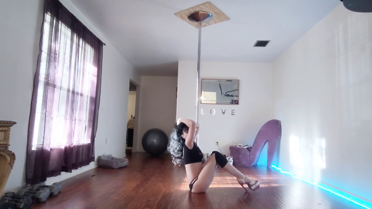 Beginner pole dance: fireman spin, floorwork - YouTube