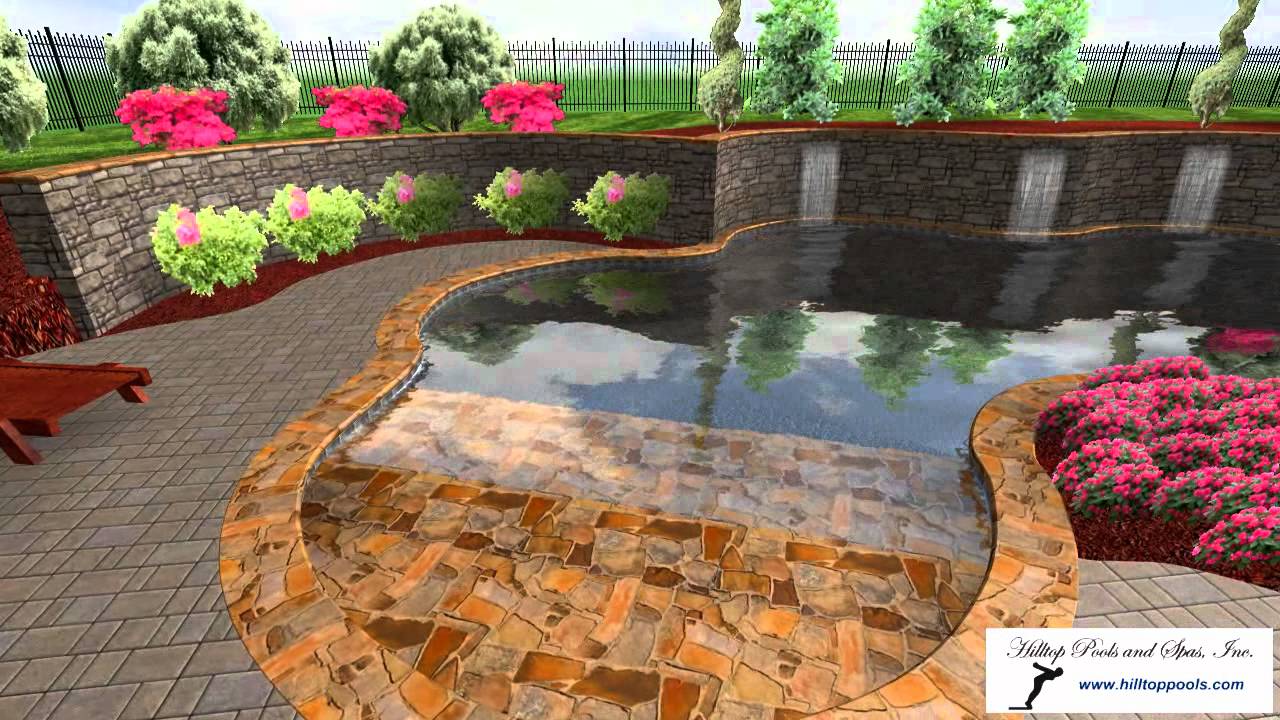 A 3-D walk through design by Hilltop Pools and Spas, Inc. - YouTube