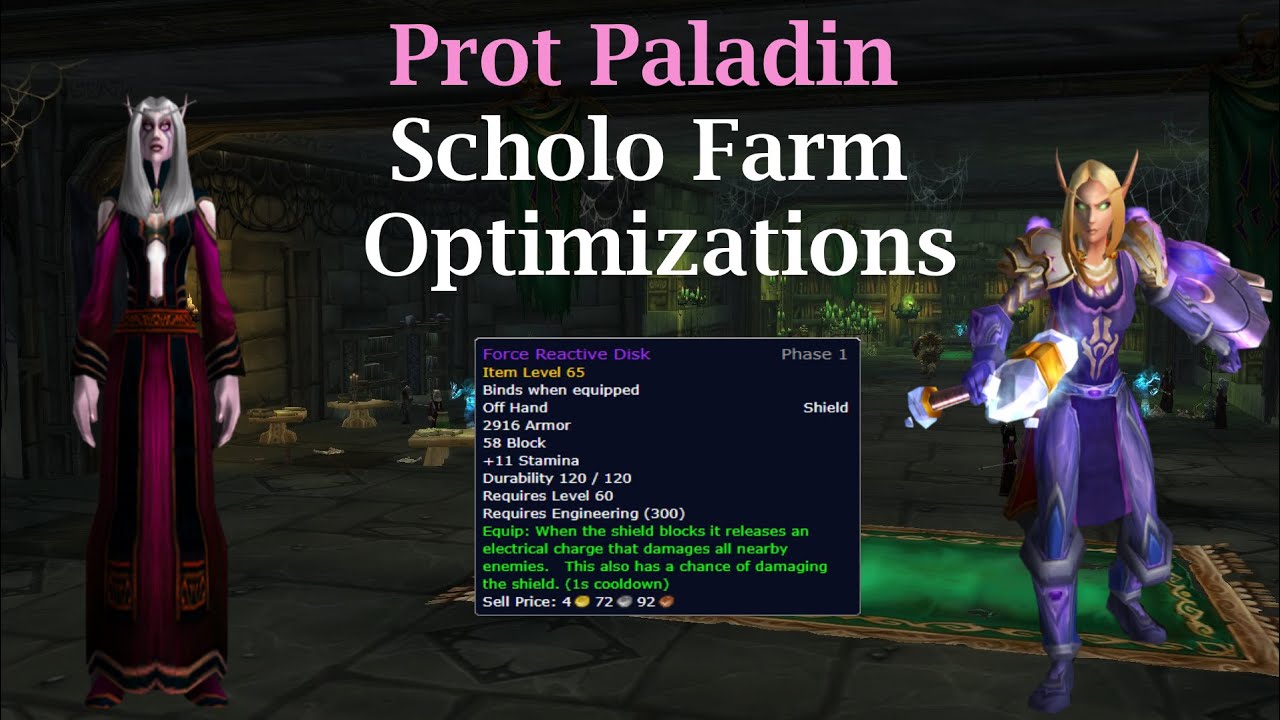 Prot Paladin Scholo Farm Optimization Update - TBC Classic - YouTube