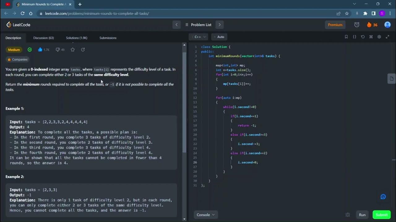 Minimum Task To Complete All Tasks Leetcode Solution Potd Shorts