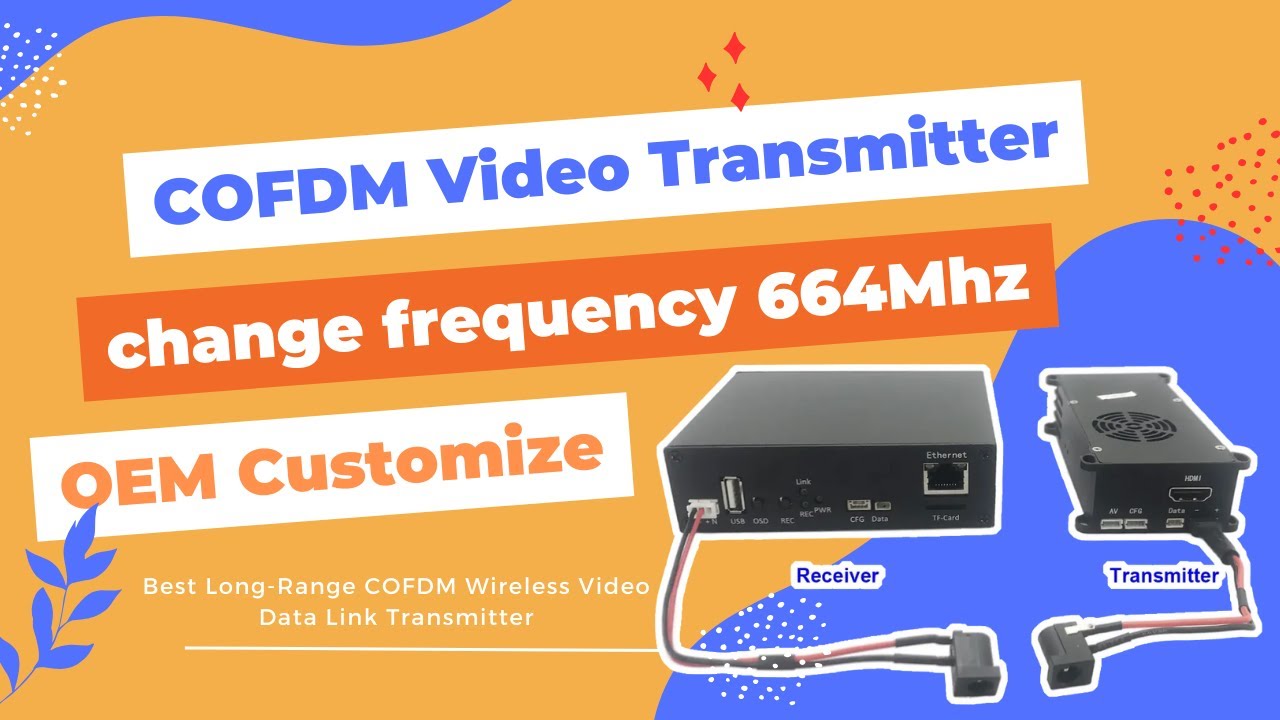 COFDM Wireless Video Transmitter Frequency PA antenna Customize to 664 ...