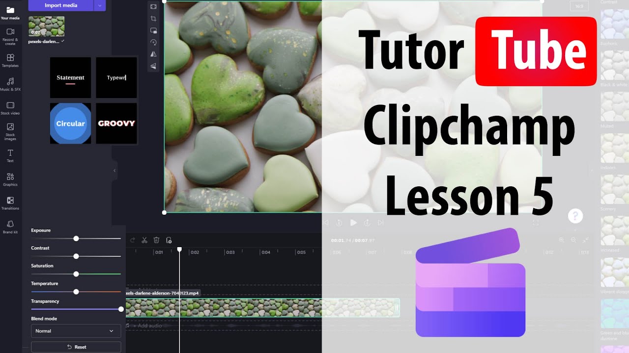 Clipchamp Tutorial - Lesson 5 - Clip Fade in and Out - YouTube