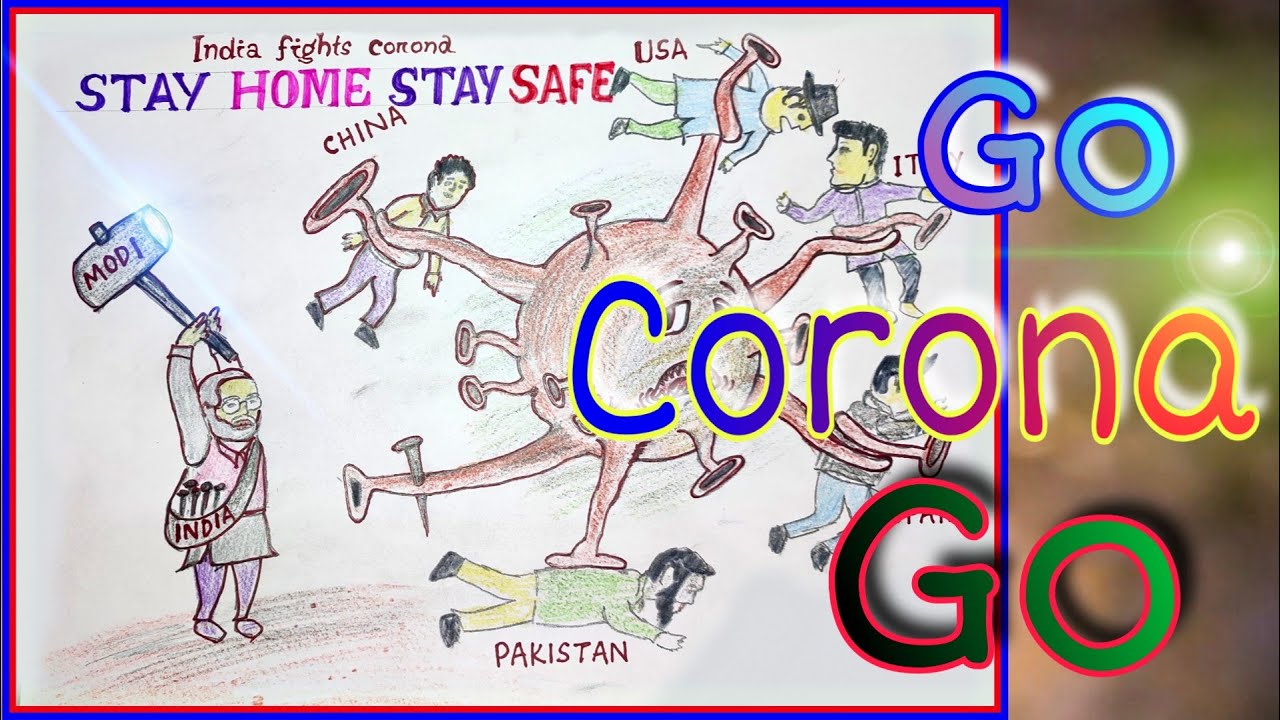 Go corona Go, Corona awareness by drawing,corona drawing - YouTube