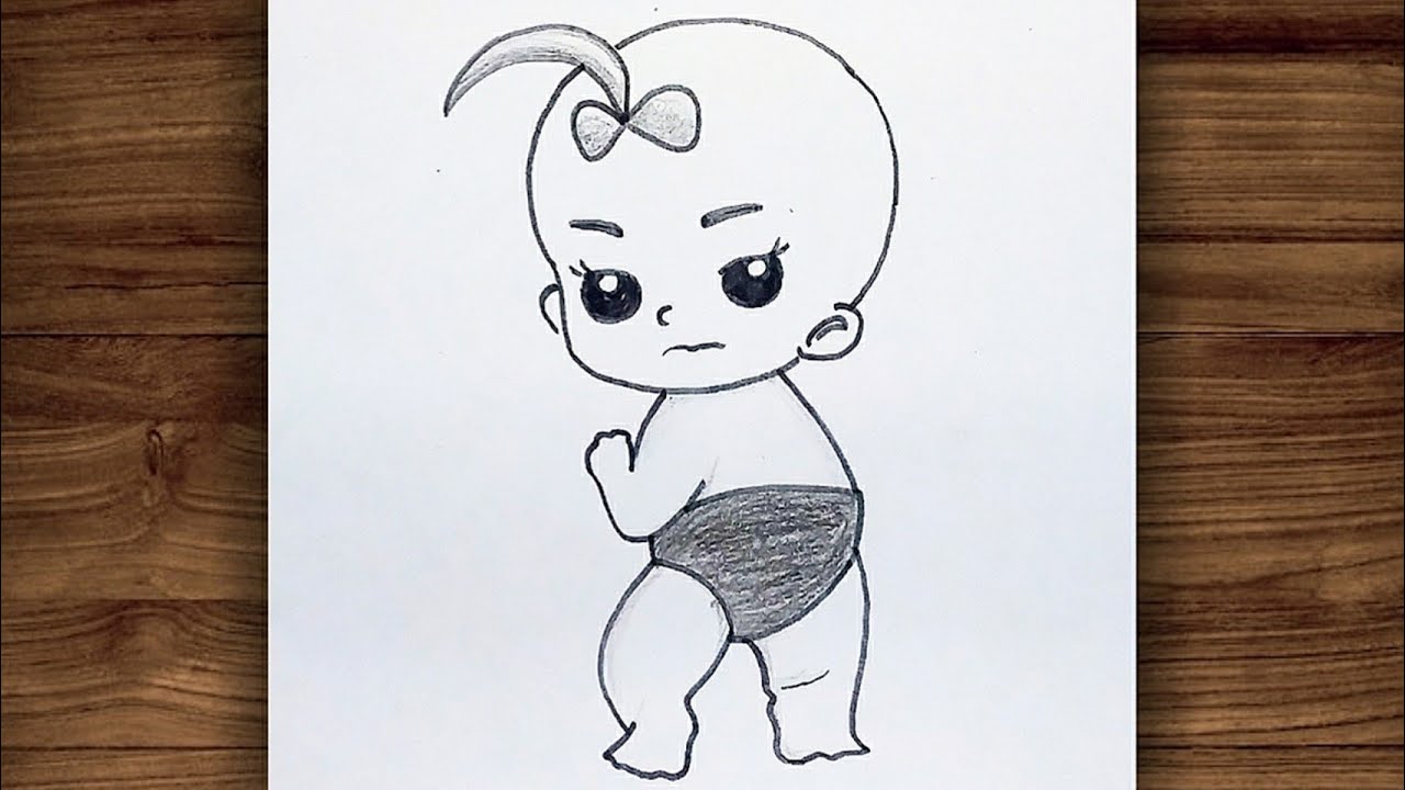 How to Draw Cute Baby Easy Step by Step - Pencil Sketch || Easy Drawing ...
