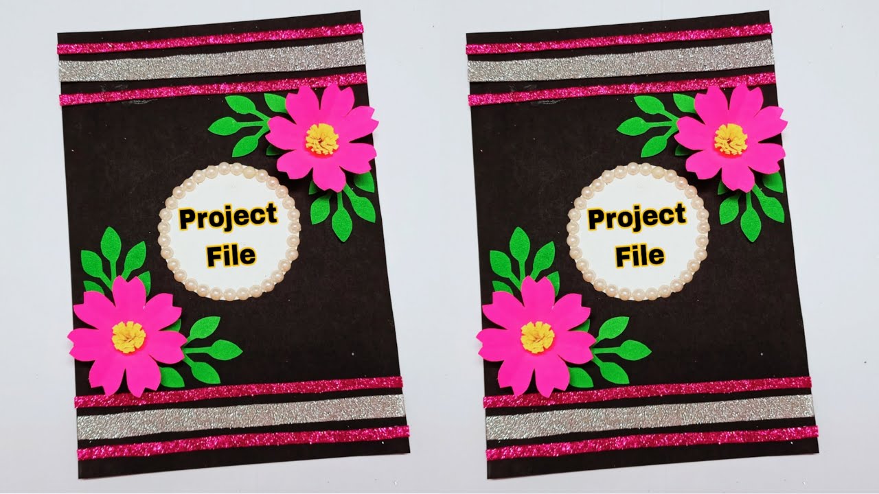 Black and pink project file cover decoration | Decoration of project ...