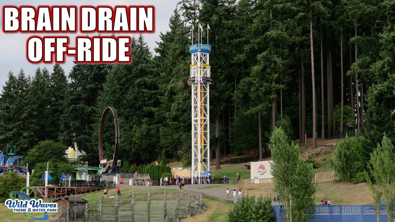 Brain Drain Off-Ride Footage, Wild Waves S&S Double Shot | Non-Copyright - YouTube