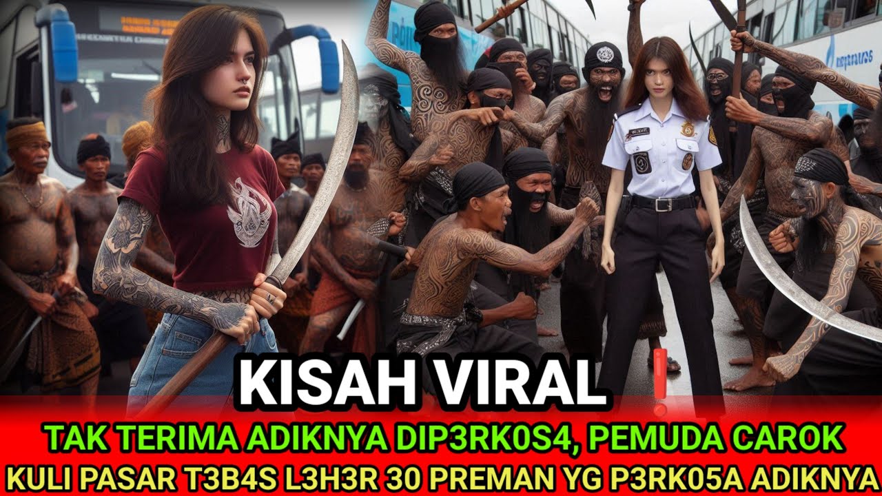 VIRAL!! TAK TERIMA ADIKNYA DIP3RK00S4, KULI PASAR T3B4S L3H3R 30 PREMAN ...