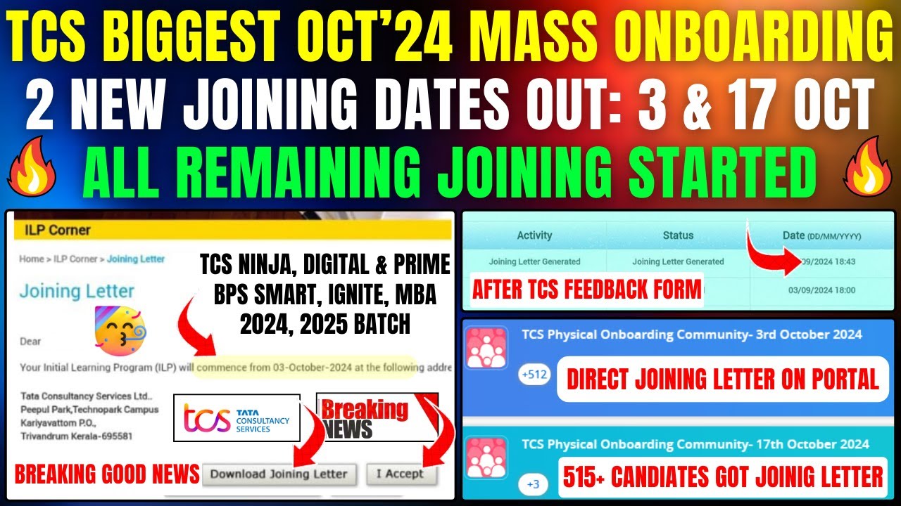 🥳TCS OCT'24 REMAINING CANDIDATES MASS ONBOARDING STARTED | TCS 2 NEW ...
