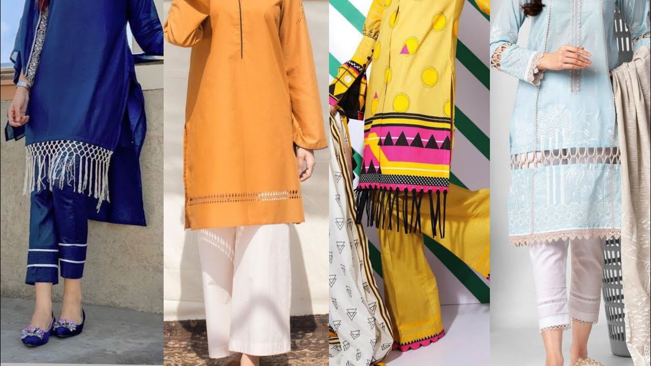 Kurti Daman Ghara Design for Ladies || Stylish Daman ideas for Kurti ...