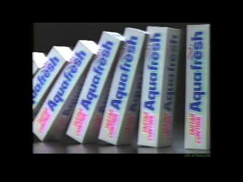 1989 Tartar Control Aquafresh Commercial | Falling Toothpaste Dominoes