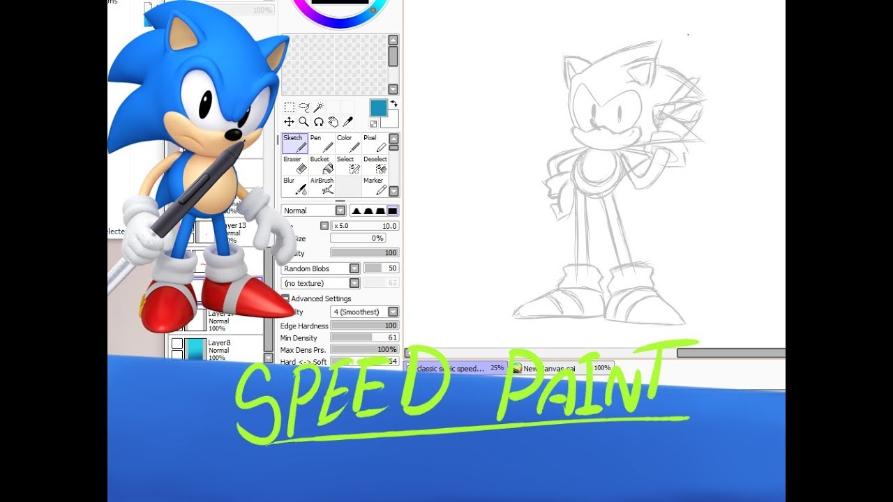 classic sonic speed paint - YouTube