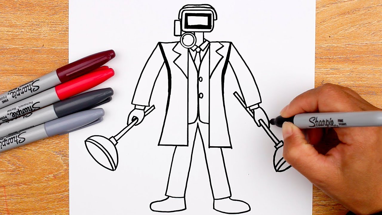 How to DRAW PLUNGER CAMERAMAN - Skibidi Toilet /step by step - YouTube