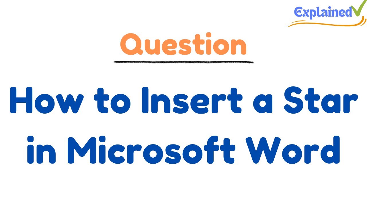 How to Insert a Star in Microsoft Word - YouTube