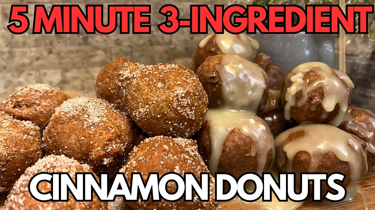 3-Ingredient CINNAMON MINI DONUTS in 5 Minutes! - YouTube