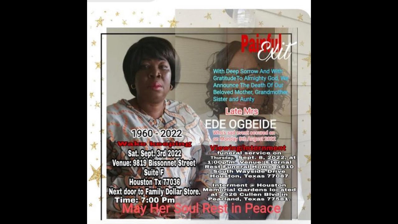 MRS EDE OGBEIDE CELEBRATION OF LIFE - YouTube