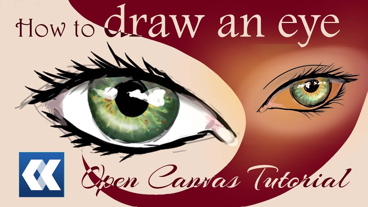 How to draw eyes | Open Canvas digital art eye drawing tutorial - YouTube