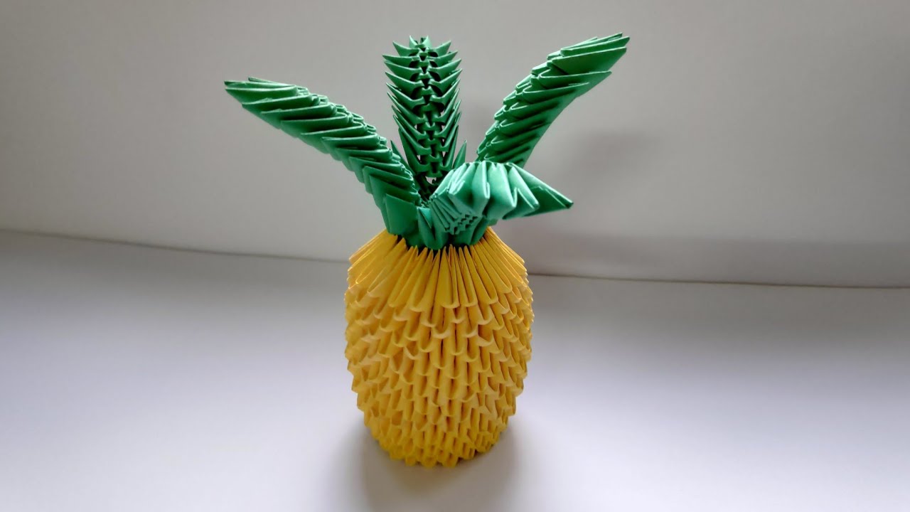 3D Origami Pineapple | iCraft Works - YouTube