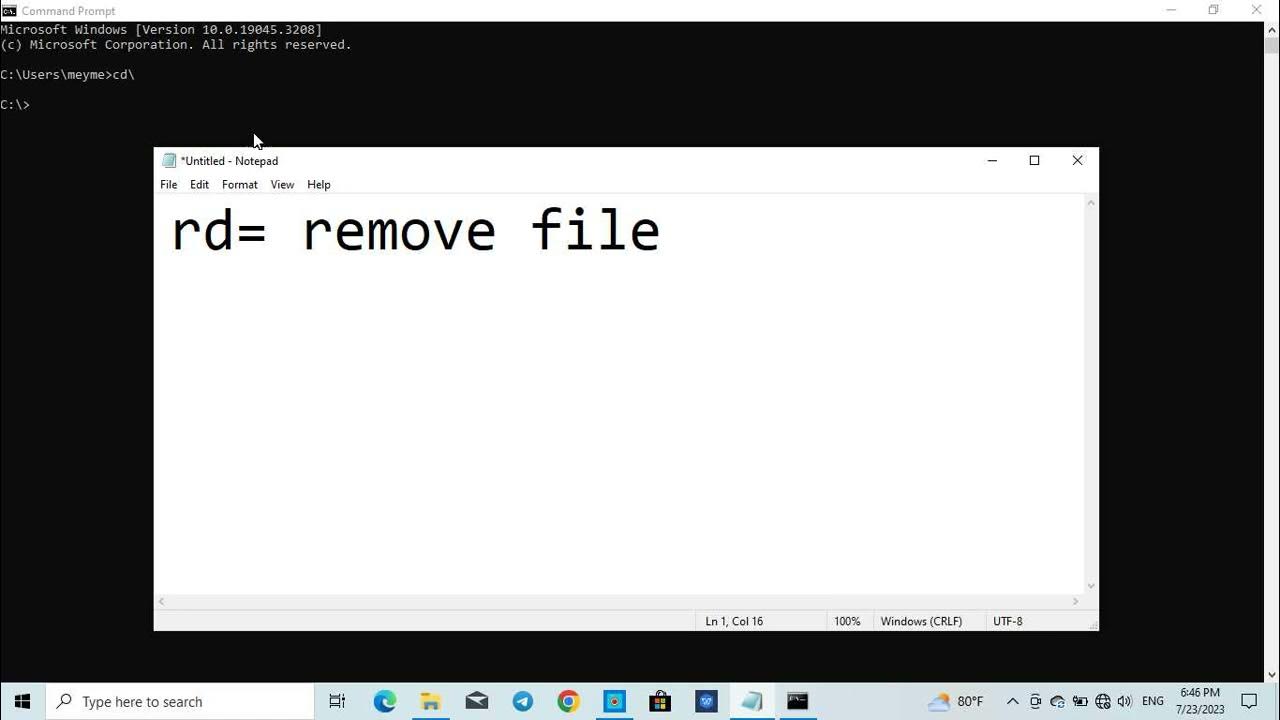 How to use command rd in Command Prompt easy way - YouTube