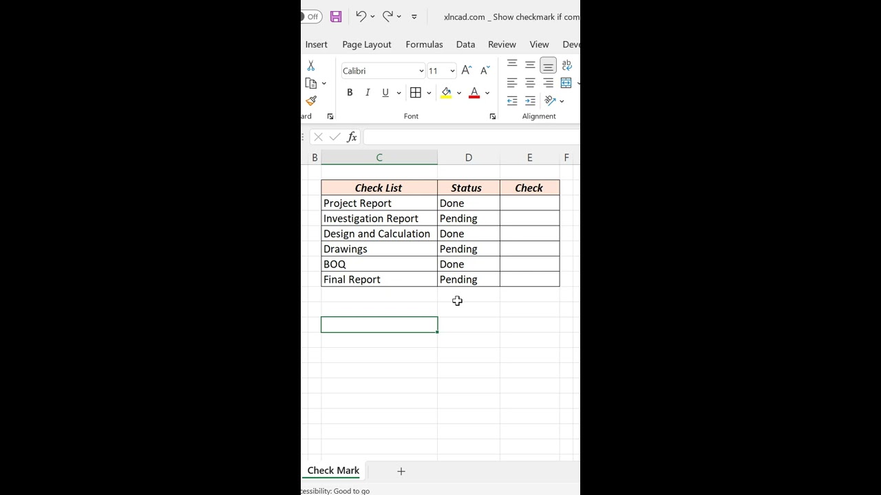 Show Checkmark Against Completed Tasks In Excel YouTube Show Checkmark Against Completed Tasks In Excel YouTube