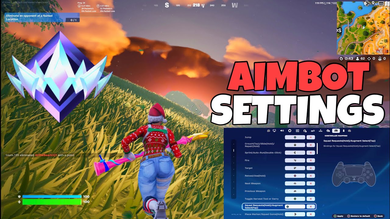 100% ACCURACY 🎯 + Best *AIMBOT* Controller Settings Fortnite Season 2 ...