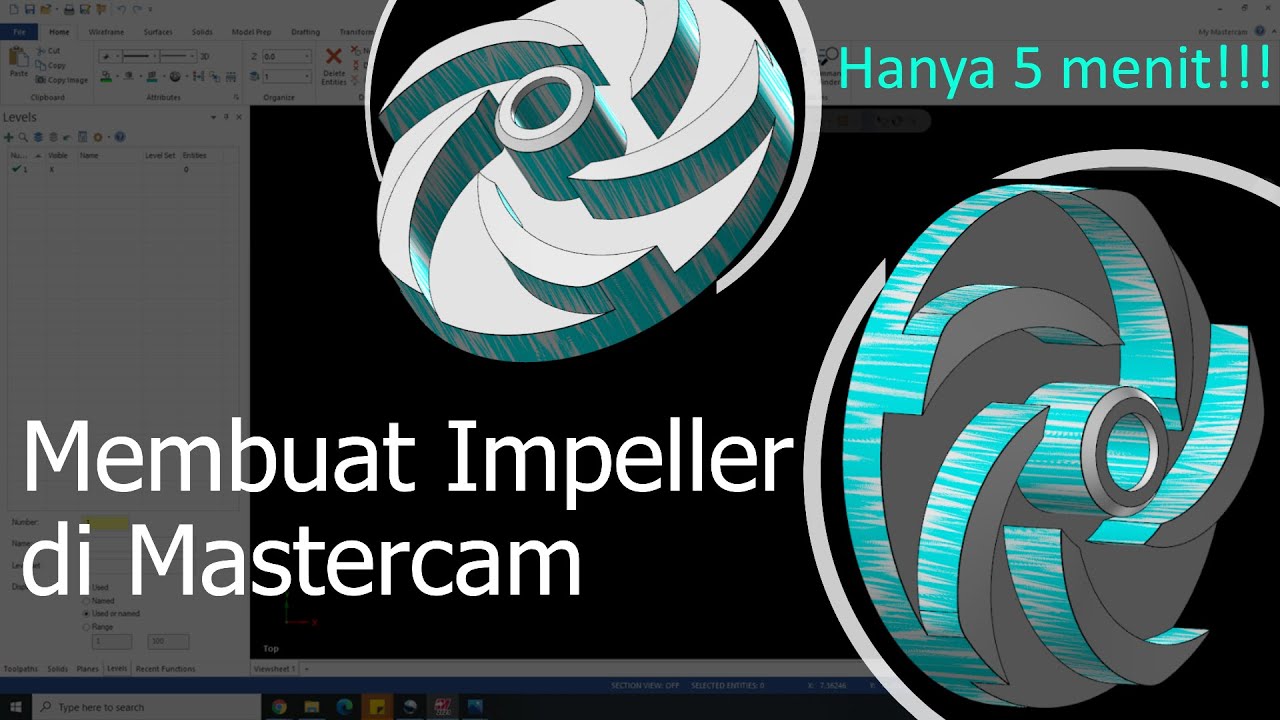 Cara membuat Impeller sederhana di Mastercam | Mastercam Milling ...