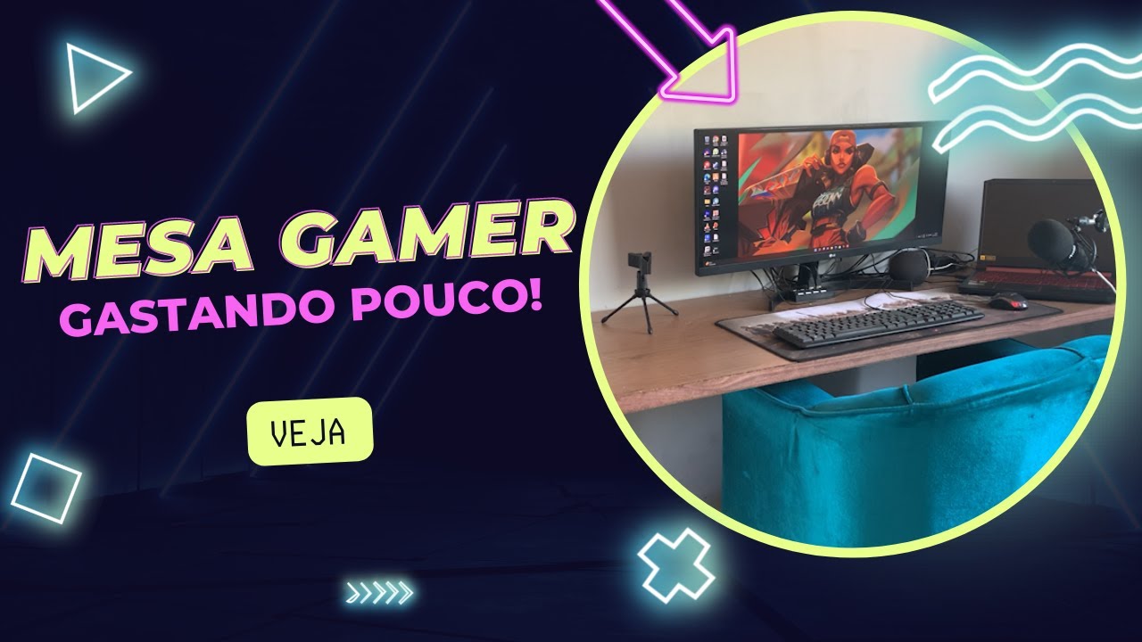 MESA GAMER GIGANTE GASTANDO POUCO DINHEIRO - DIY - YouTube