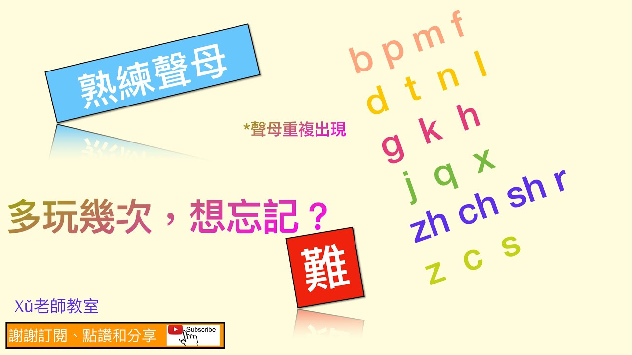 強化聲母練習 / 普通話聲母 #putonghua #mandarin - YouTube