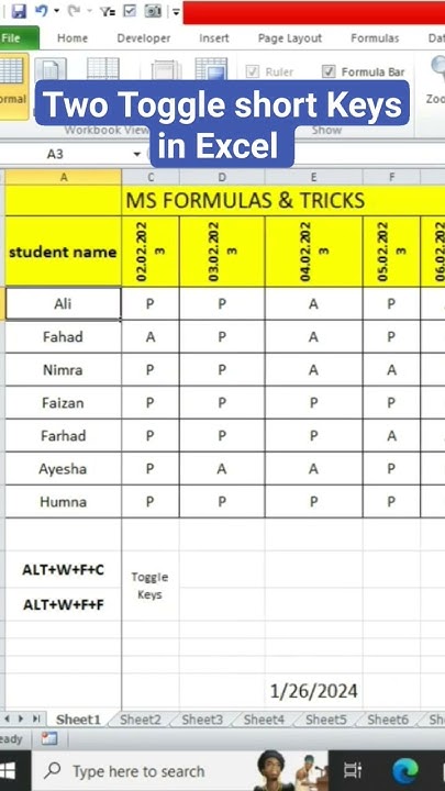 Two Toggle Key In Excel Excelformula Exceltricks Excel Exceltutorial Excelshorts Youtube 