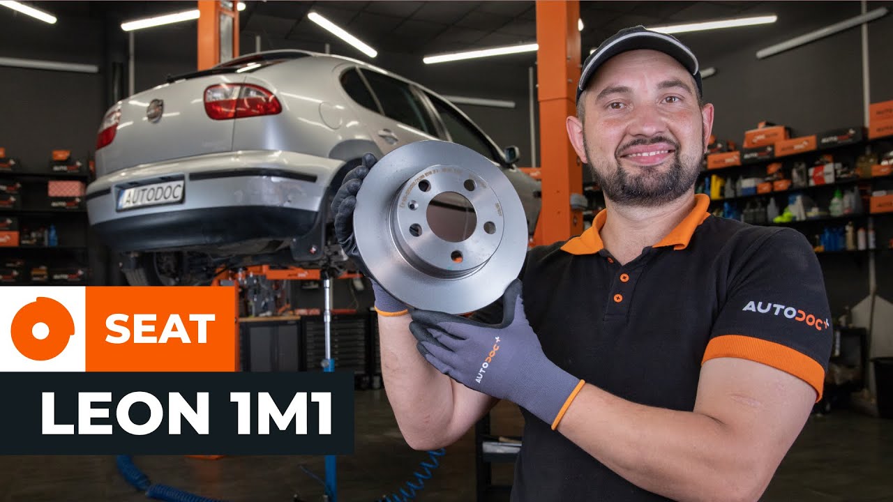 How to change rear brake discs on SEAT LEON 1M1 [TUTORIAL AUTODOC ...
