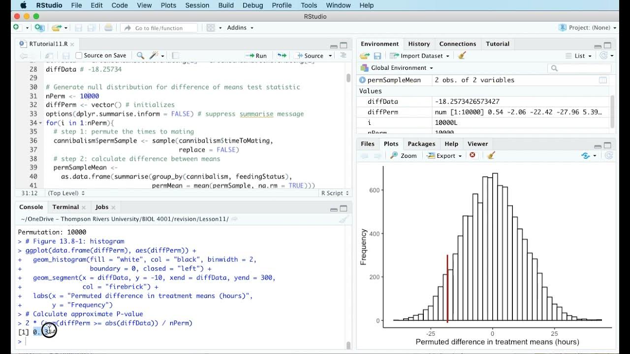 11a: Permutation test to compare two group means - YouTube