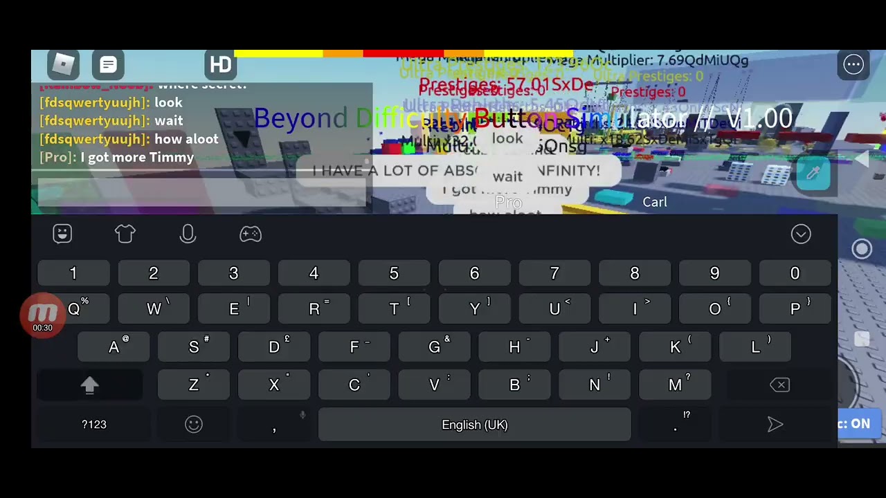 I GOT A LOT OF ABSOLUTE INFINITY IN BEYOND DIFFICULTY BUTTON SIMULATOR ...