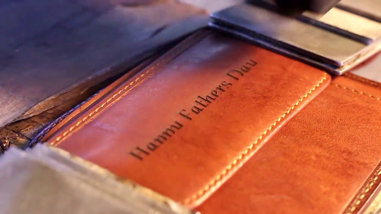 Laser Engraving of a Leather Wallet - YouTube
